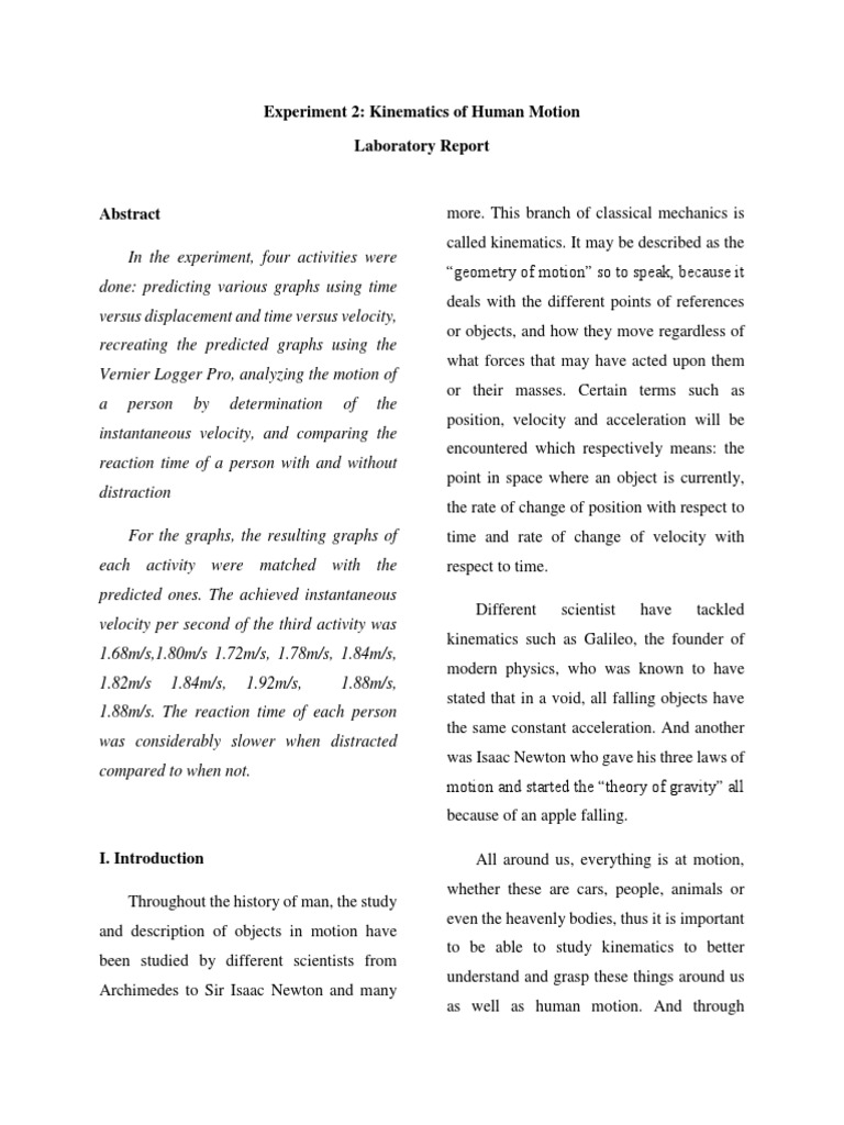Physics Experiment 2 | PDF | Velocity | Acceleration