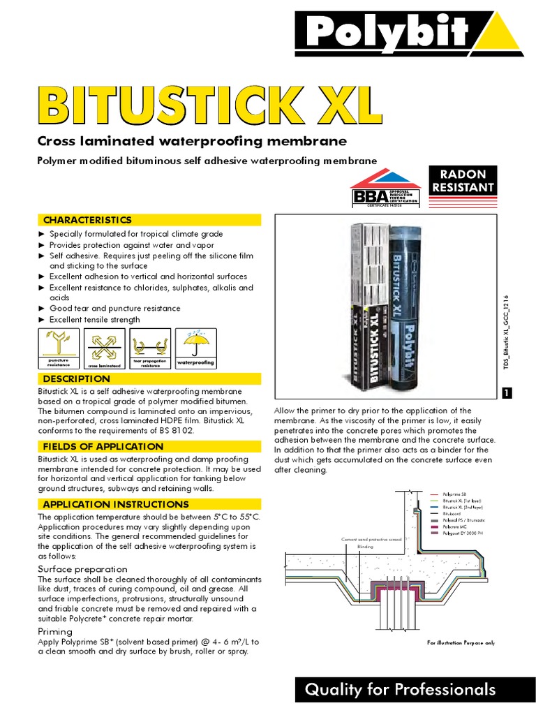 6-2-1-2-3-BITUSTICK-XL | Concrete | Adhesive | Free 30-day Trial | Scribd