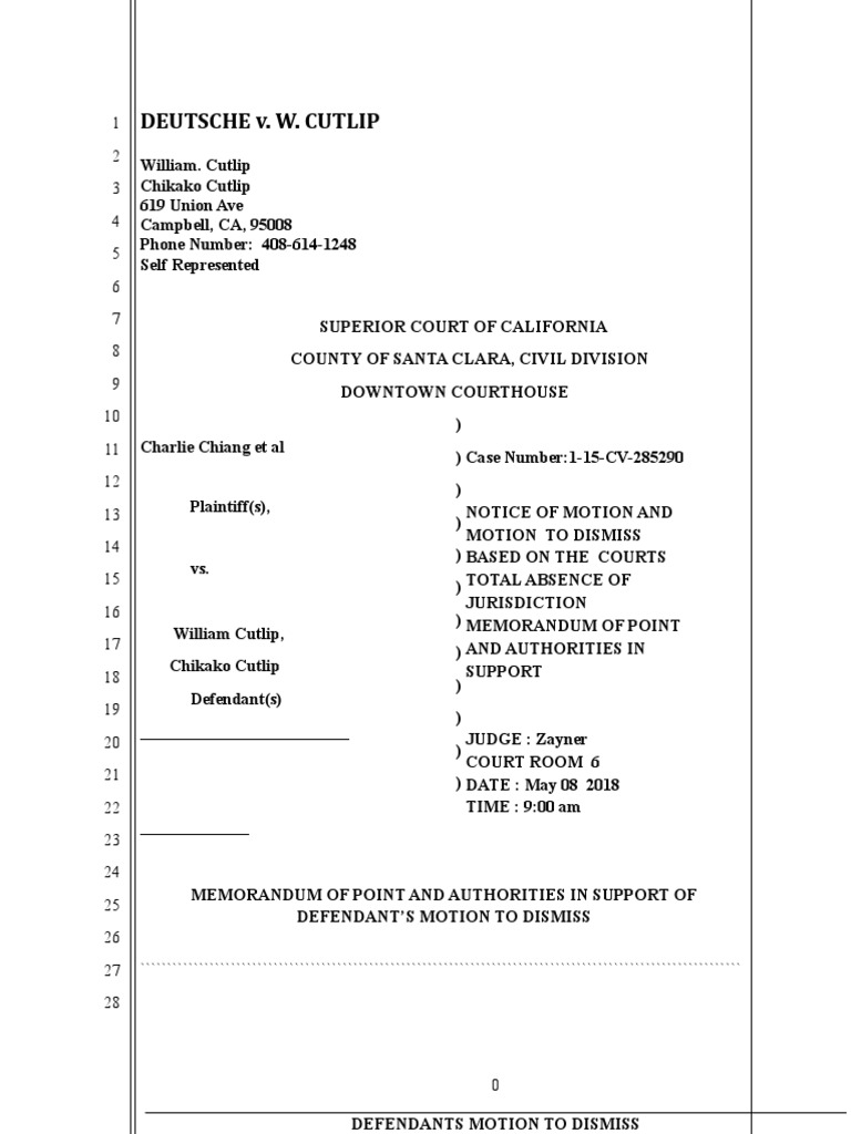 Motion to Dismiss for Lack of Jurisdiction | PDF | Power Of Attorney ...