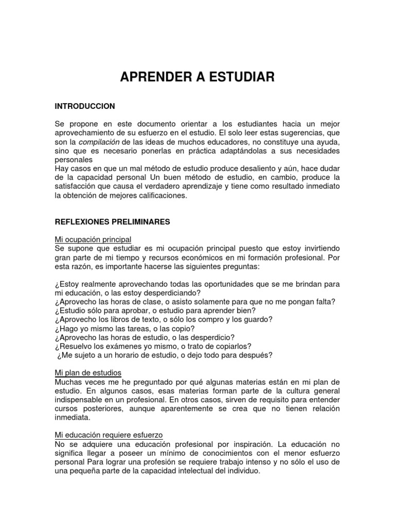 Aprender A Estudiar | PDF | Prueba (evaluación) | Memoria