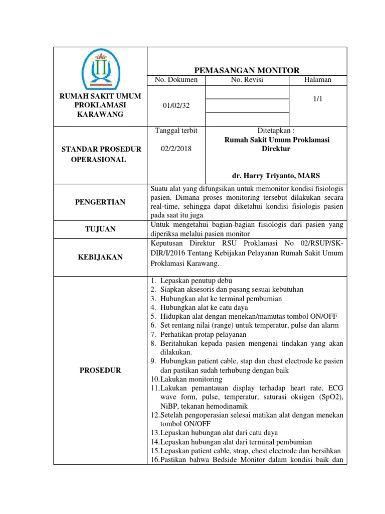 Spo Pemasangan Monitor | PDF