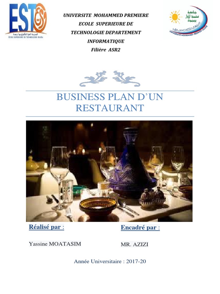 Business Plan D'Un Restaurant: Réalisé Par: Encadré Par | PDF ...