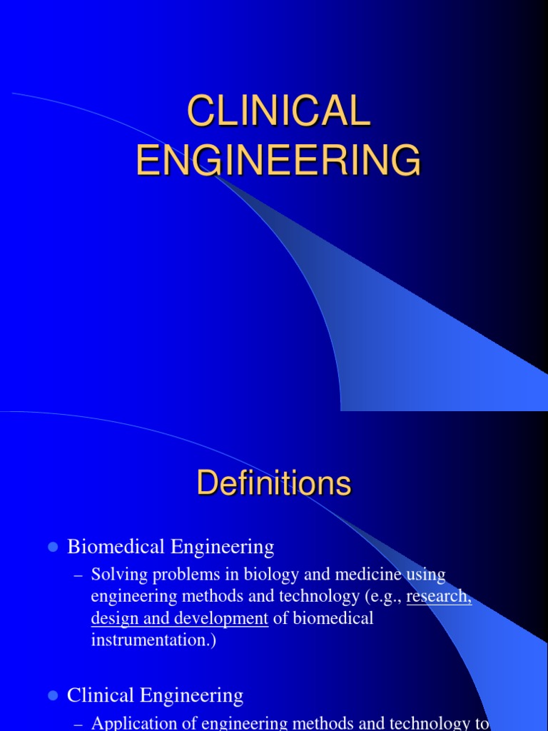 02 Clinical Engineering | PDF | Clinical Trial | Biomedical Engineering