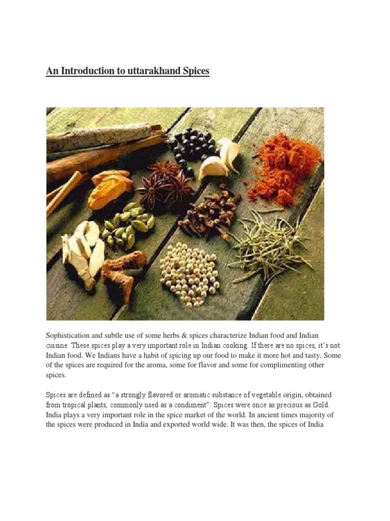 Spices and Herbs Uses | PDF | Herbs And Spices | Indian Cuisine