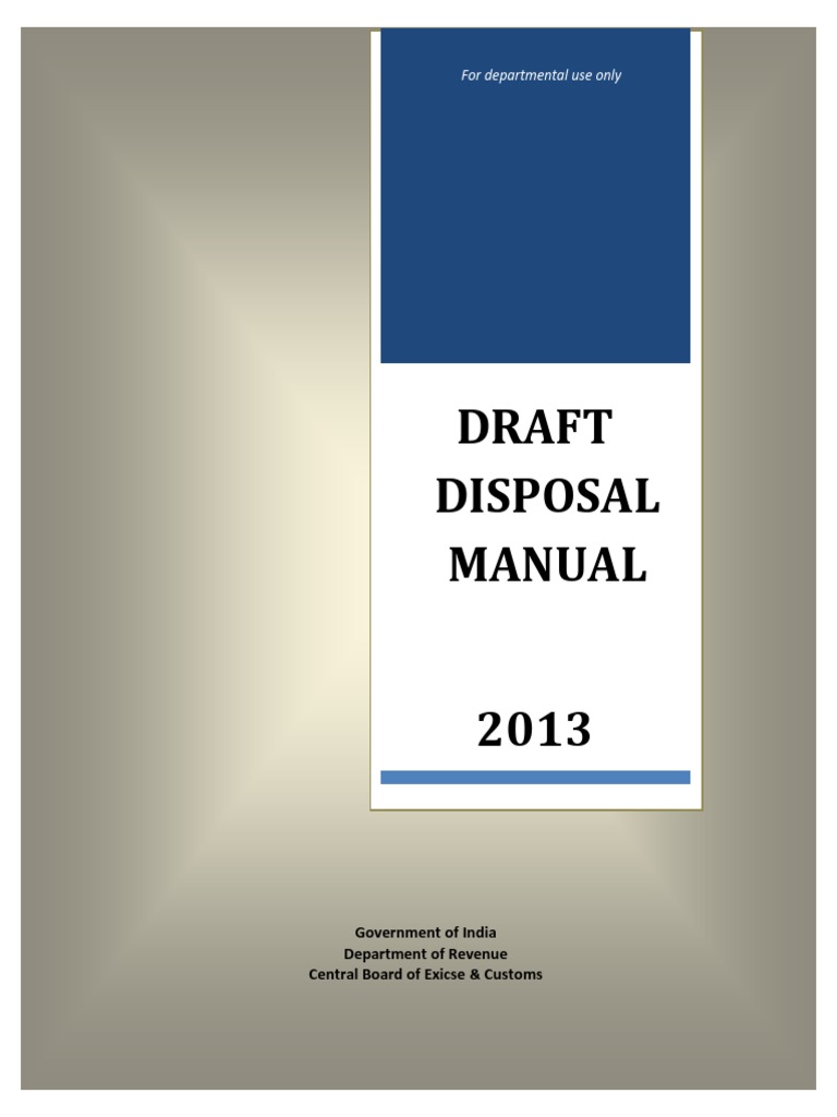 Draft Disposal Manual 2013 | PDF | Bank Vault | Warehouse