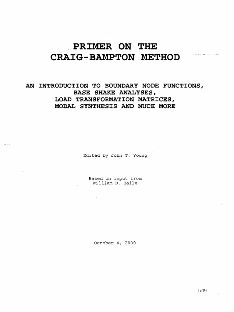 Primer On The Craig-Bampton Method | PDF | Normal Mode | Matrix (Mathematics)