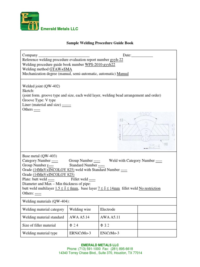 DRAFT Sample Welding Procedure Guidebook | PDF | Electric Arc | Welding