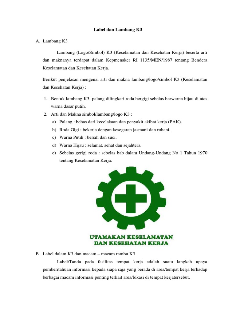 Makna Lambang K3 - Wulan Tugas