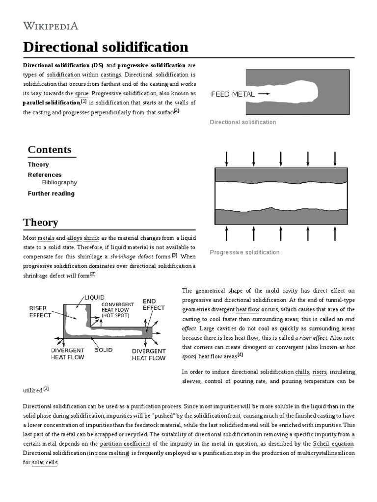 Directional Solidification | PDF | Casting (Metalworking) | Physical ...