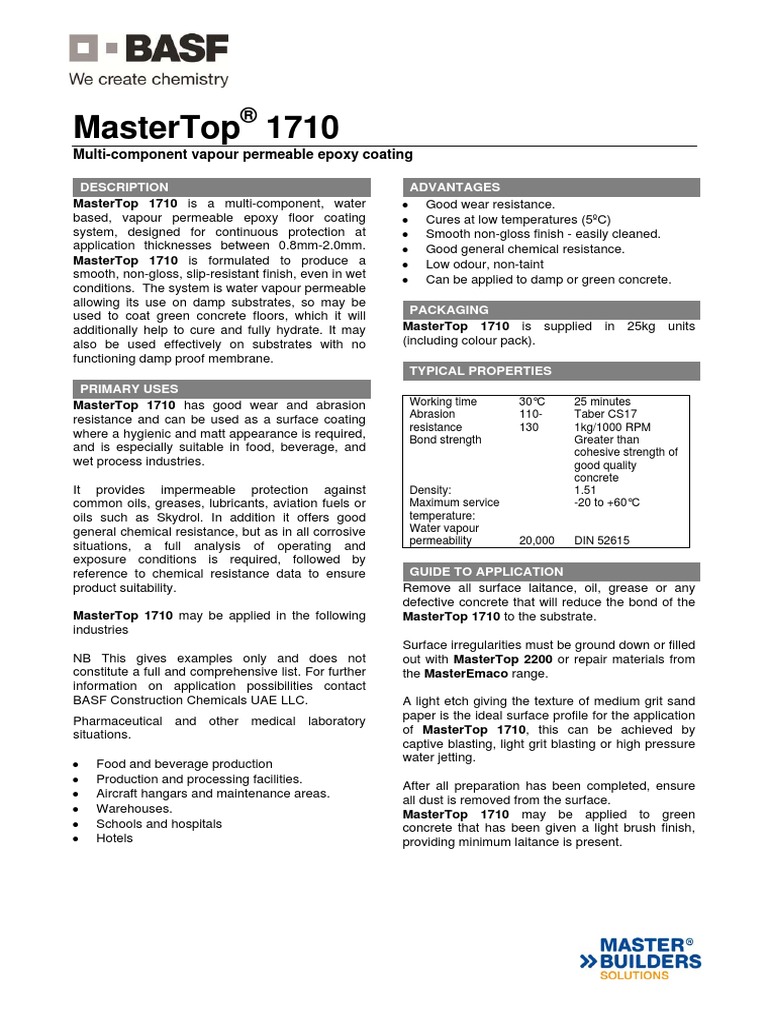 MasterTop BSF | PDF | Wear | Epoxy