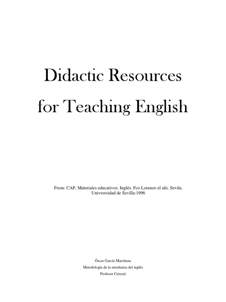 Didactic Resources For Teaching English | PDF | Speech | Reading (Process)