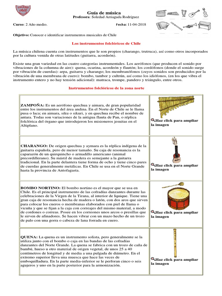 Guía de Música. Instrumentos Musicales de Chile | PDF | Guitarras ...