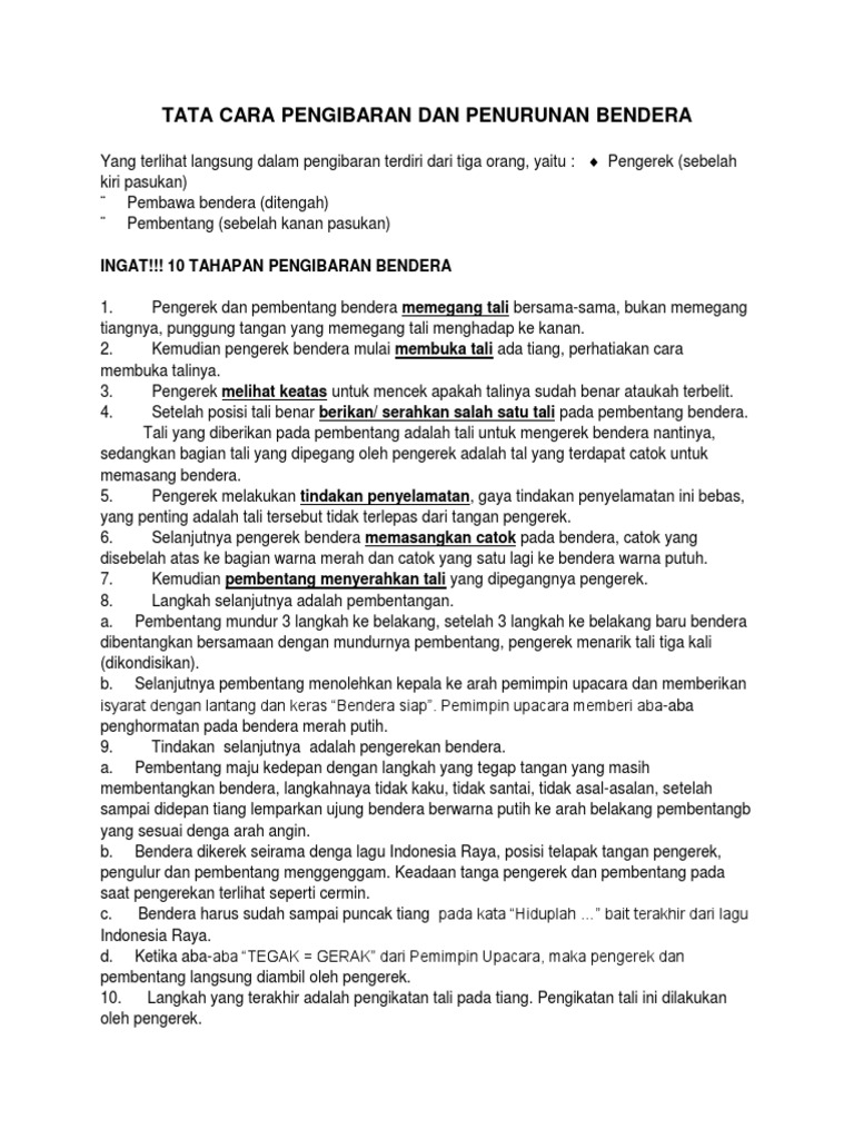 Panduan Pengibaran Bendera Merah Putih | PDF