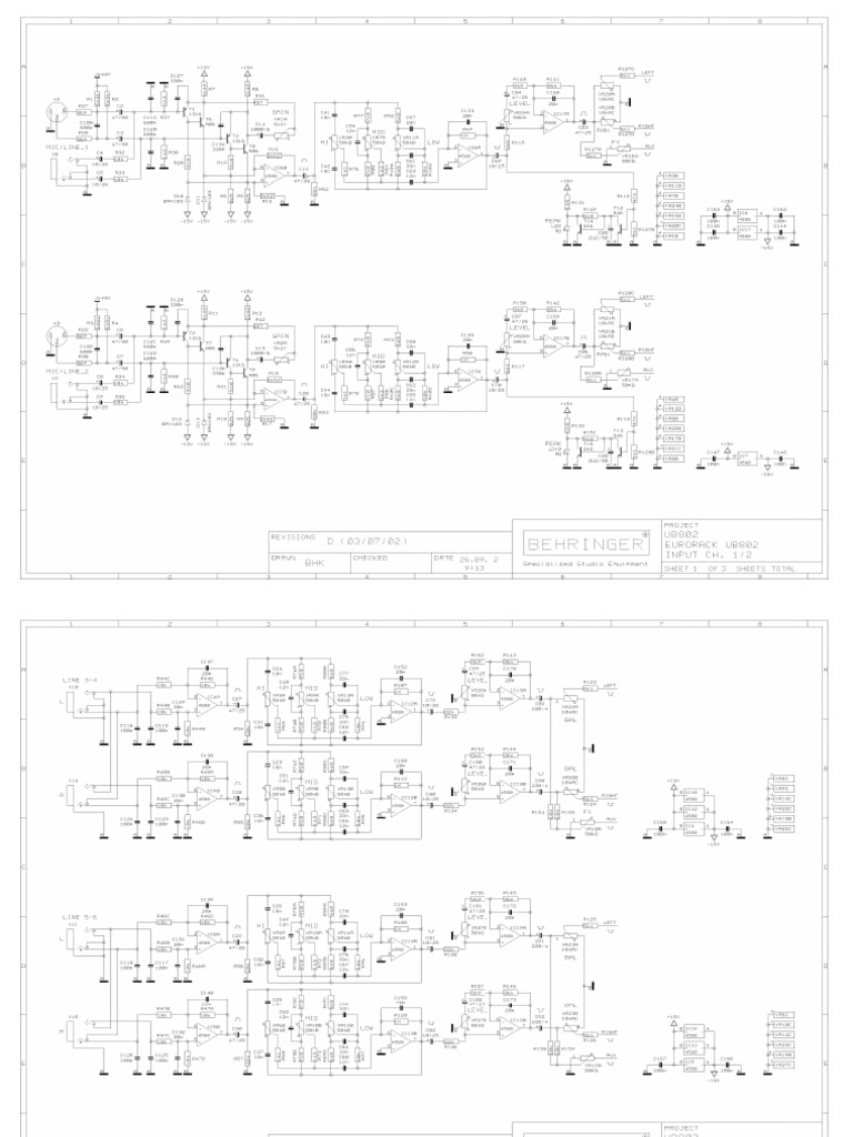 Behringer UB802 Mixer Schematics | PDF