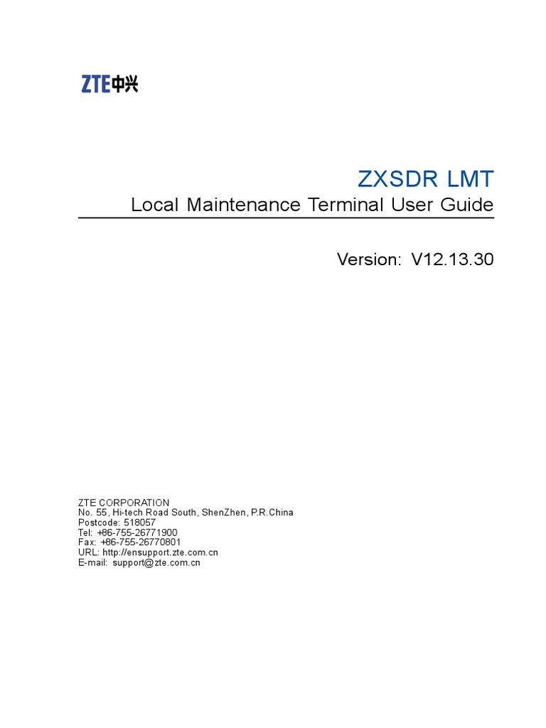 ZTE LTE Local Maintenance Terminal User Guide | PDF | Dialog Box | Login