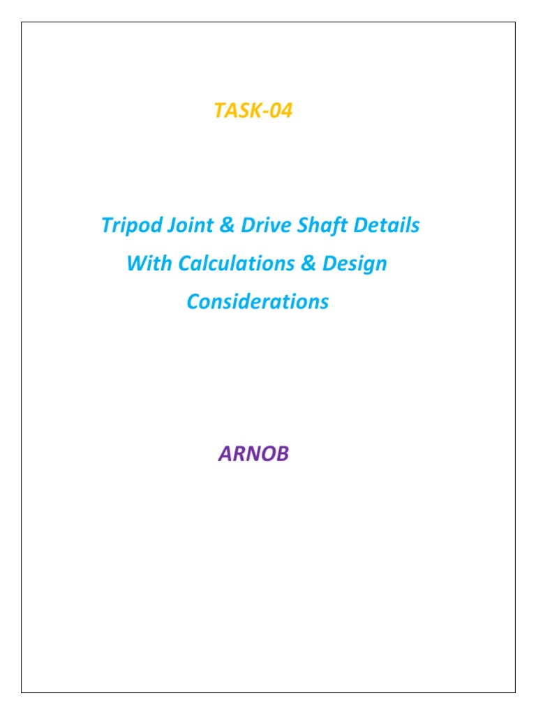 Tripod Joint and Drive Shaft Overview | PDF | Transmission (Mechanics ...