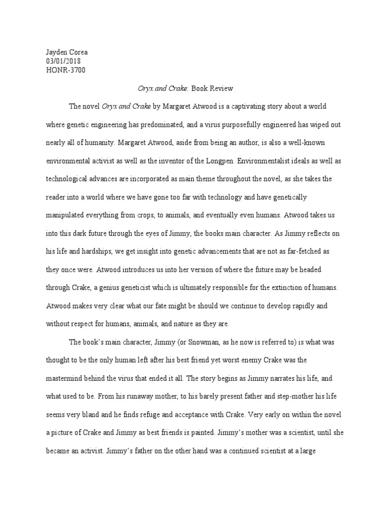 Oryx and Crake PDF | PDF