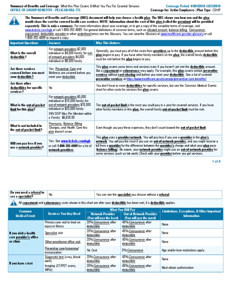 WWW - Healthcare.gov/sbc-Glossary: Important Questions Answers Why This ...