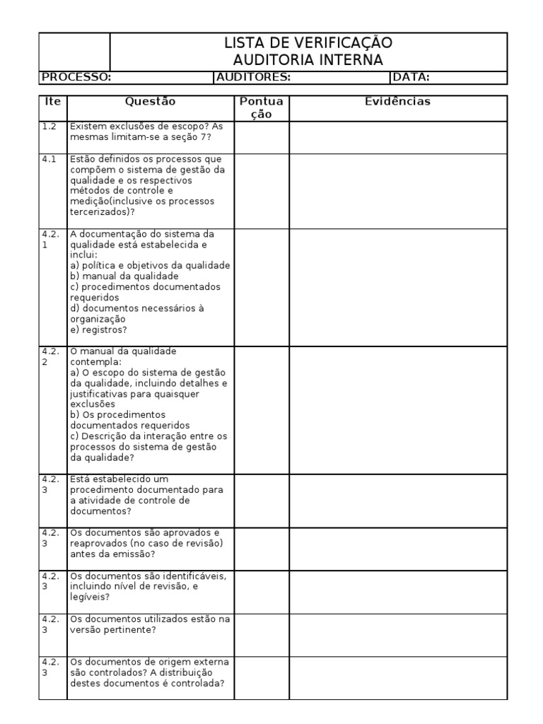 Auditoria Interna ISO 9001 | Auditoria Interna | Qualidade (Negócios)