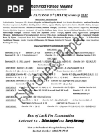 10th Class Arts Math Guess Papers | PDF