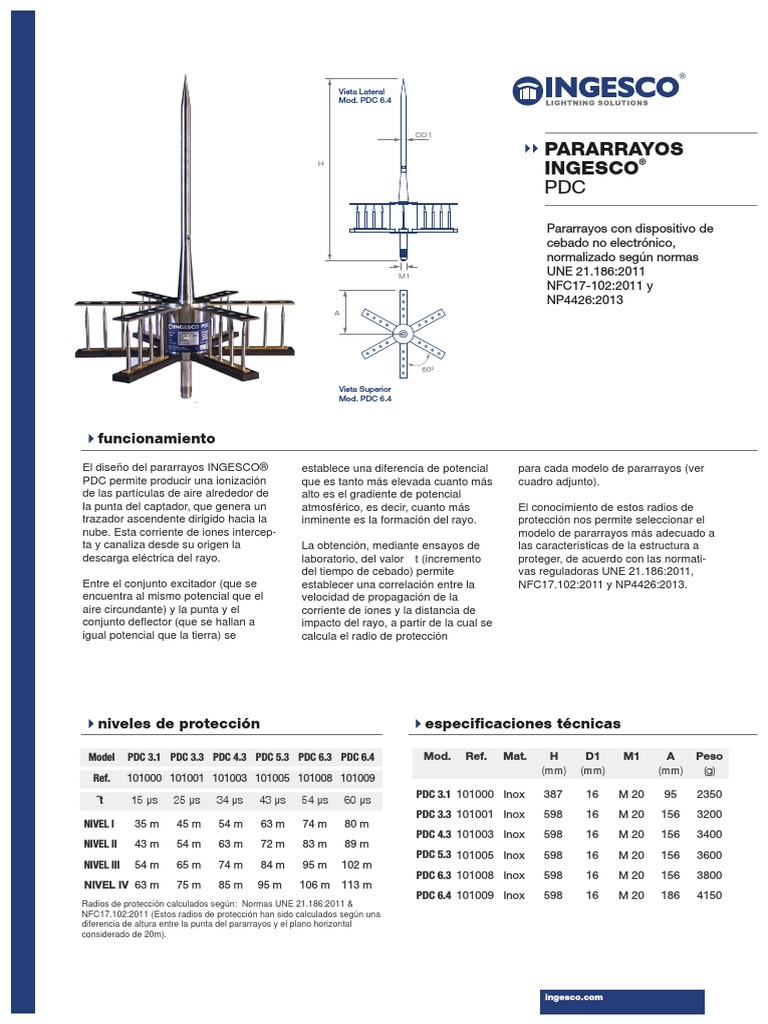 Pararrayos PDC Es Une PDF | PDF | Phénomène physique | Physique appliquée et interdisciplinaire