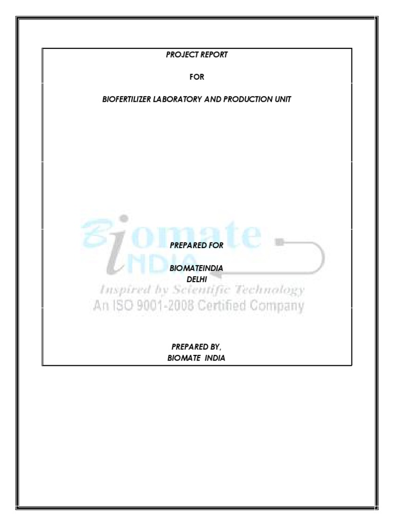 Biofertilizer Production Project Report | PDF | Sterilization ...