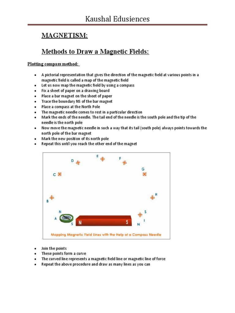 Methods To Draw A Magnetic Fields | PDF | Compass | Magnetic Field
