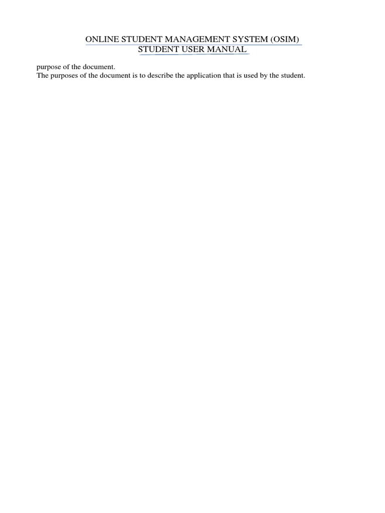 OSIM Student User Manual | PDF