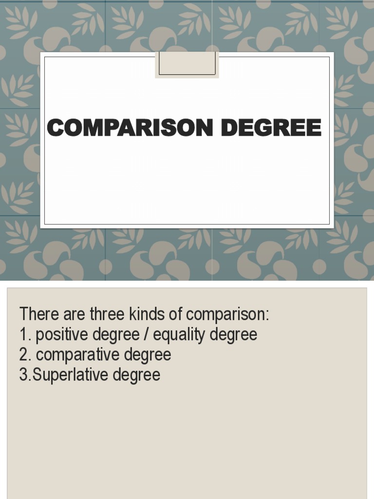 Comparison Degree | PDF | Rules | Linguistics