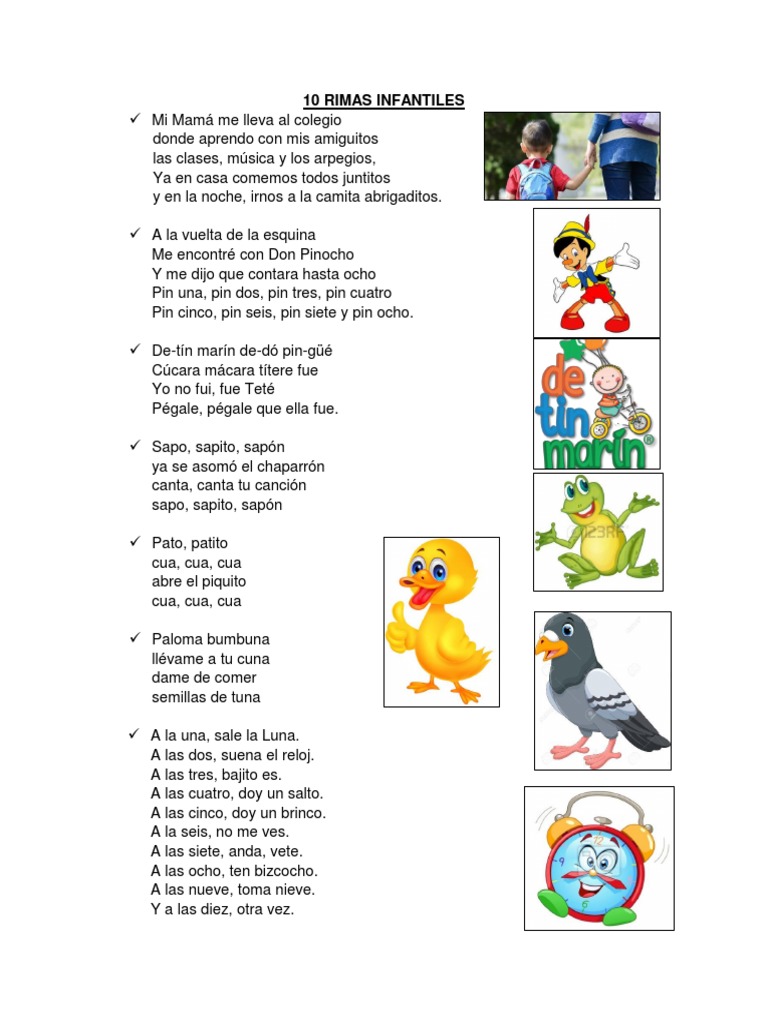 Rimas Infantiles Imprimibles