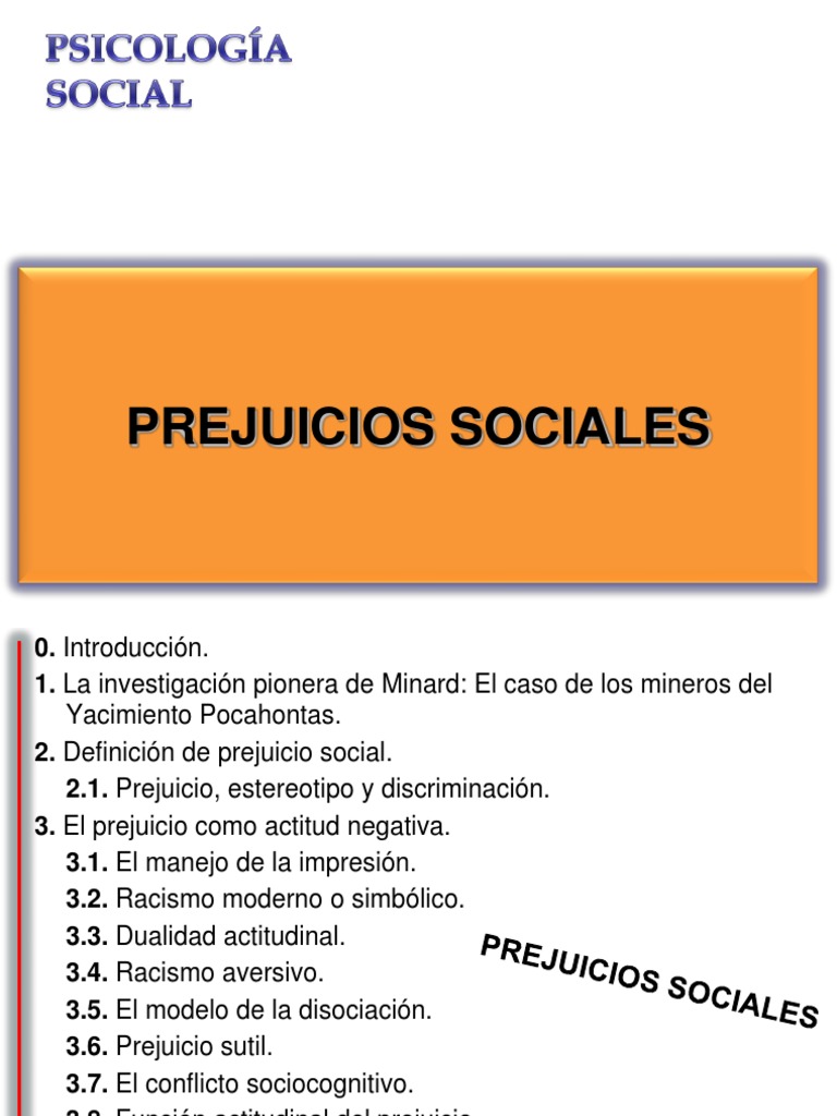 Prejuicios Sociales: Definición y Ejemplos | PDF | Prejuicios | Racismo