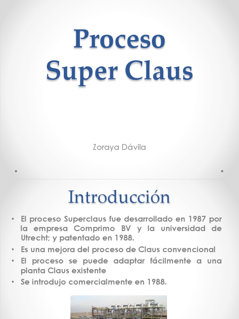 Proceso Super Claus | PDF | Catálisis | Dióxido de azufre