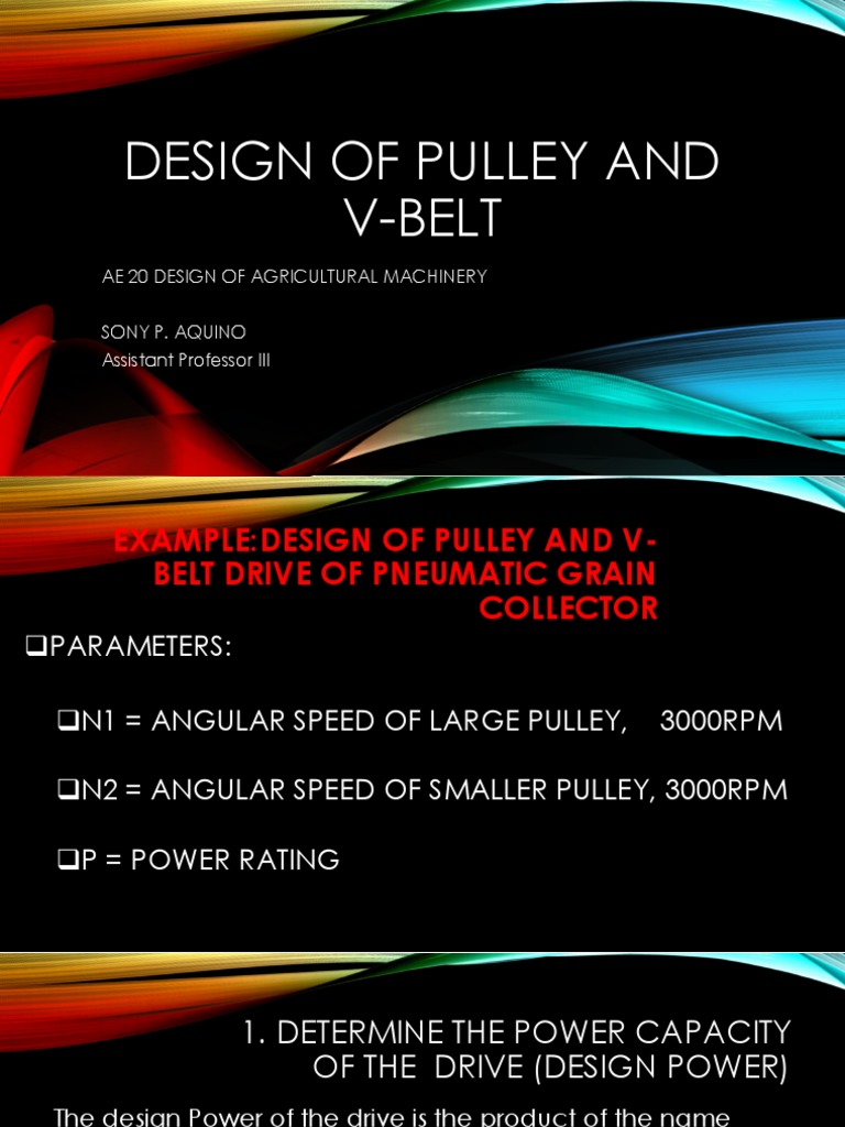 Design Of Pulley And V Belt Pdf Belt Mechanical Manufactured Goods