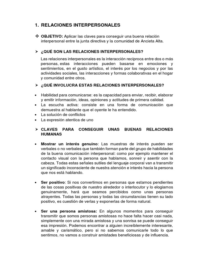 Relaciones Interpersonales | PDF | Comunicación | Ciencias del ...