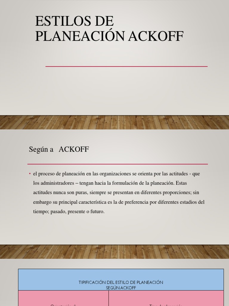 Estilos de Planeación Ackoff | PDF | Planificación | Science