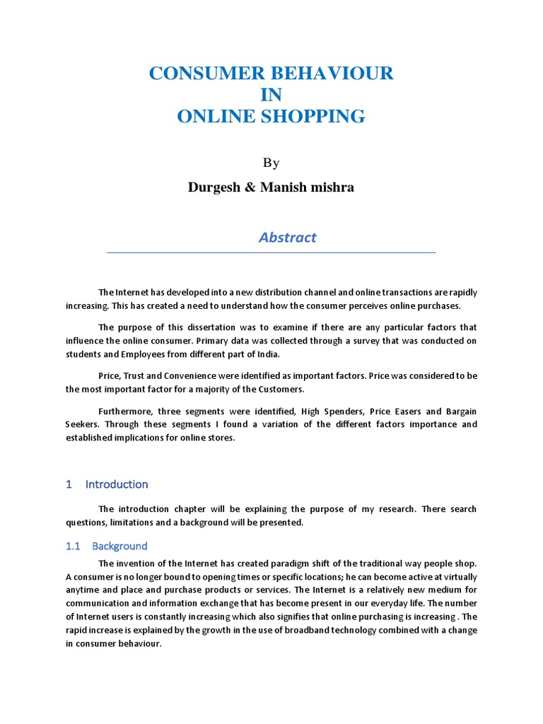 Consumer Behaviour in Online Shopping | PDF | Online Shopping ...