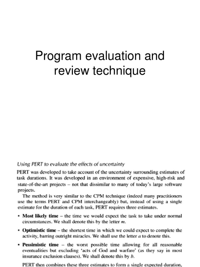 Program Evaluation and Review Technique | PDF