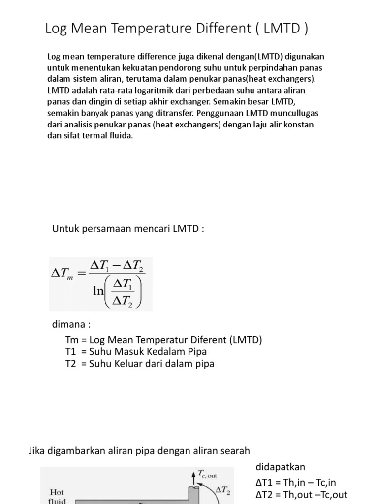 Log Mean Temperature Different (LMTD) | PDF
