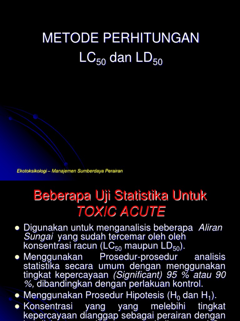 Metode Perhitungan LC50 Dan LD 50 | PDF