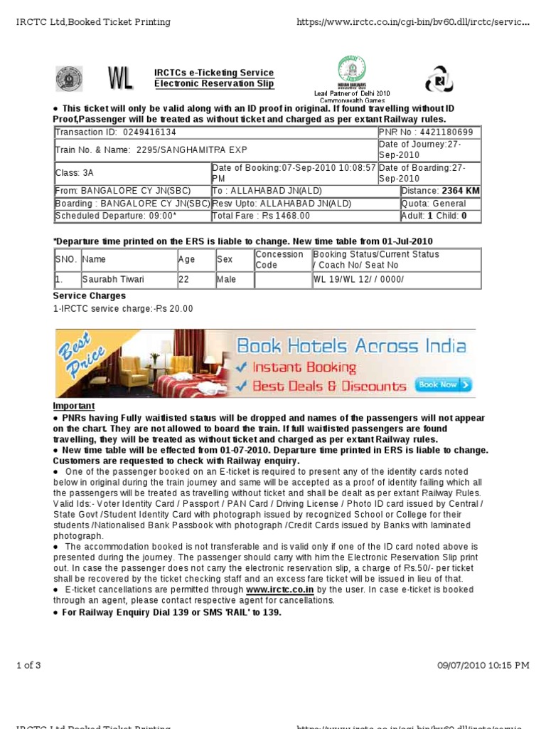 Bangalore Ald | PDF | Conductor (Rail) | Identity Document