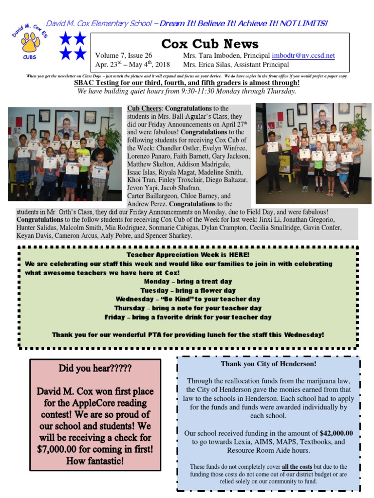 Cox News Volume 7 Issue 26 | PDF