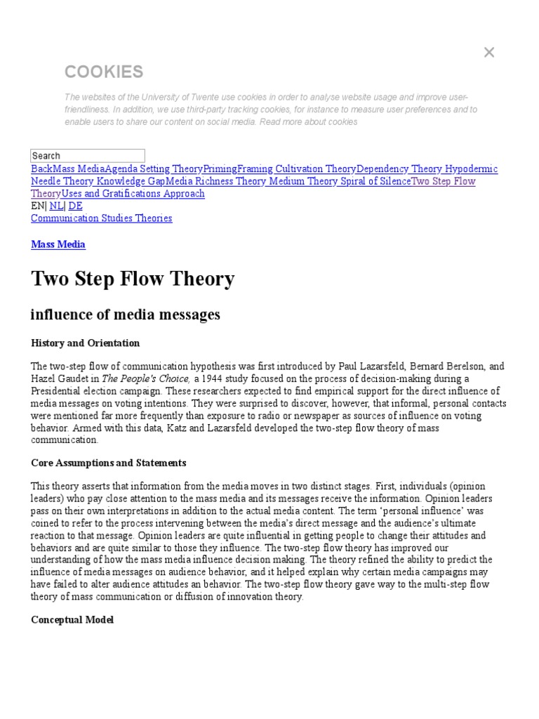 Mass Media - Two Step Flow Theory | PDF | Emergence | Public Sphere