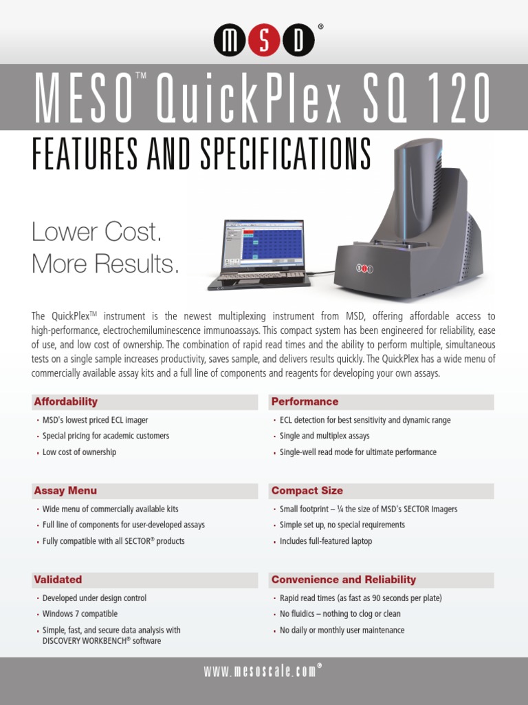 MESO QuickPlex SQ 120 - Features and Specifications | PDF | Assay ...