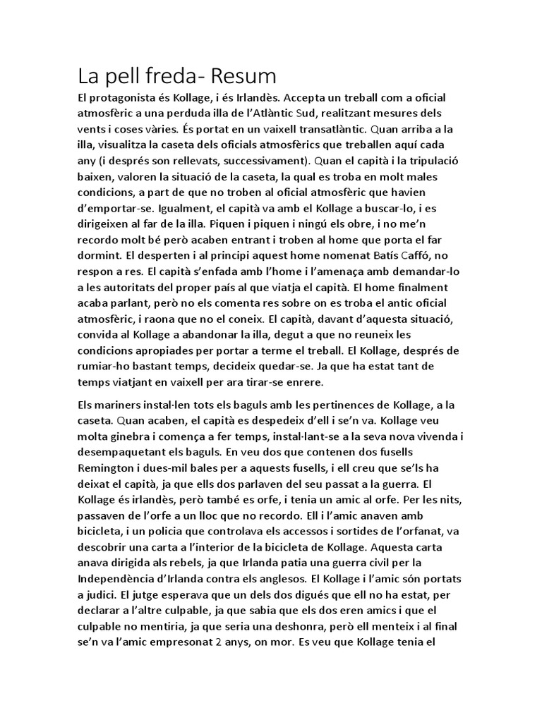 Resum La Pell Freda | PDF