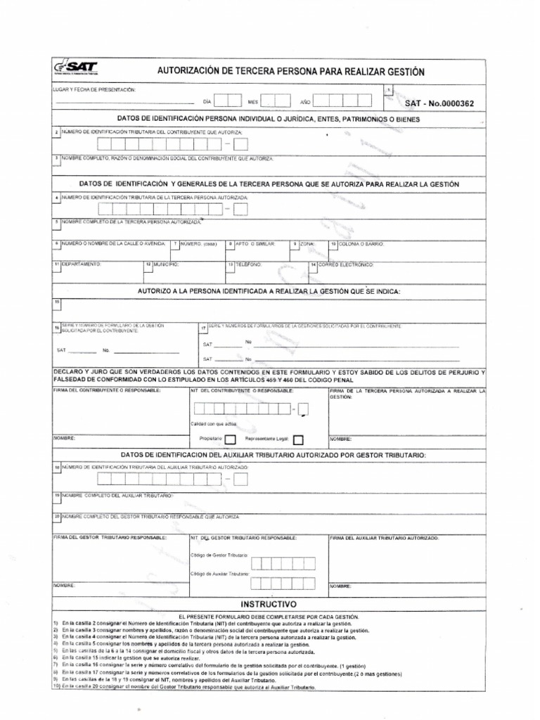 Formulario 362 | PDF