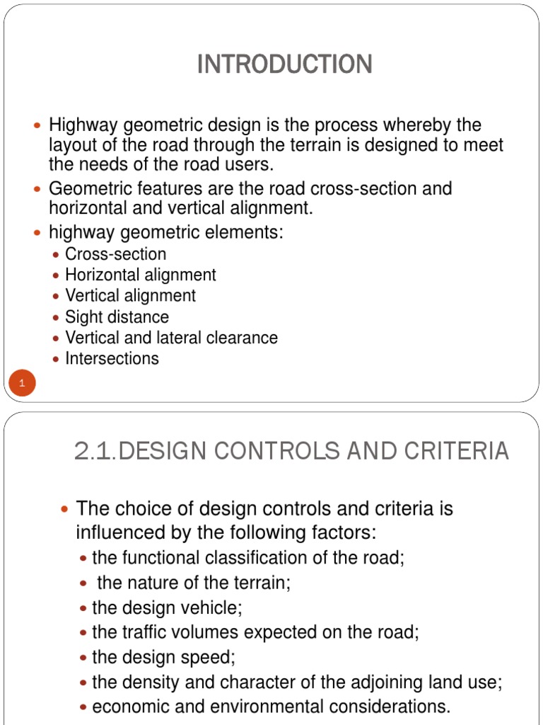 Highway Geometric Design Elements | PDF | Lane | Traffic