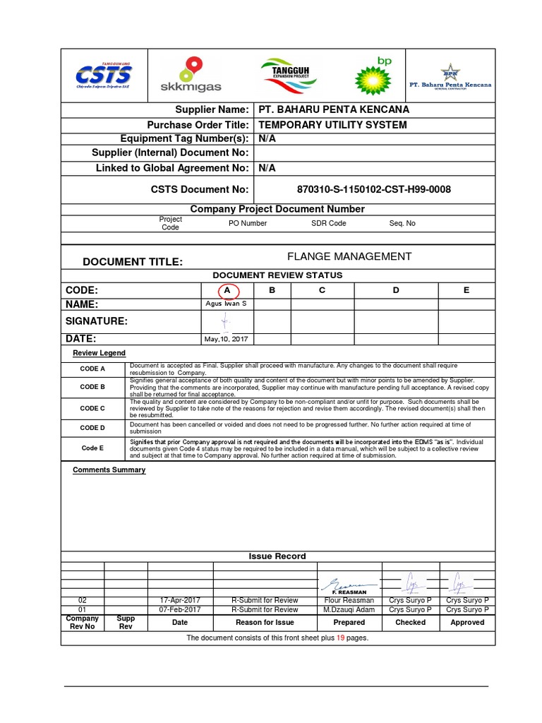 Document Title:: Flange Management | Pipe (Fluid Conveyance) | Nut ...