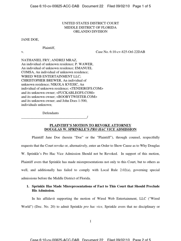 Motion To Pull Pro Hac | PDF | Pro Hac Vice | Lawyer