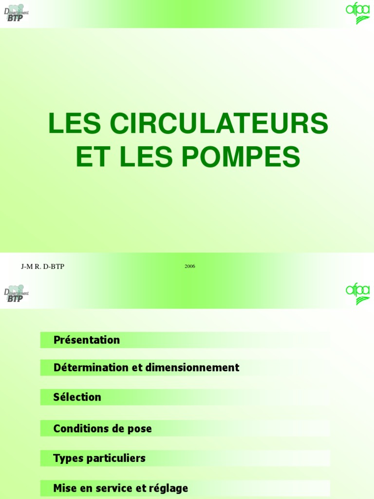 Pompes | PDF | Pompe | mesure de pression