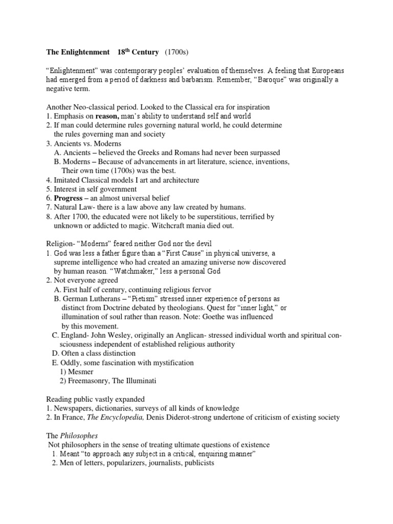 Enlightenment 18th Century | PDF | Voltaire | Age Of Enlightenment